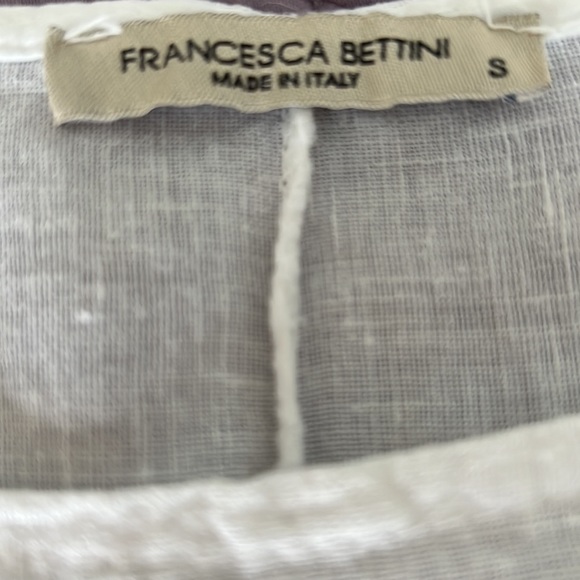 Francesca Bettini | Tops | Francesca Bettini White 0 Linen Sleeveless ...